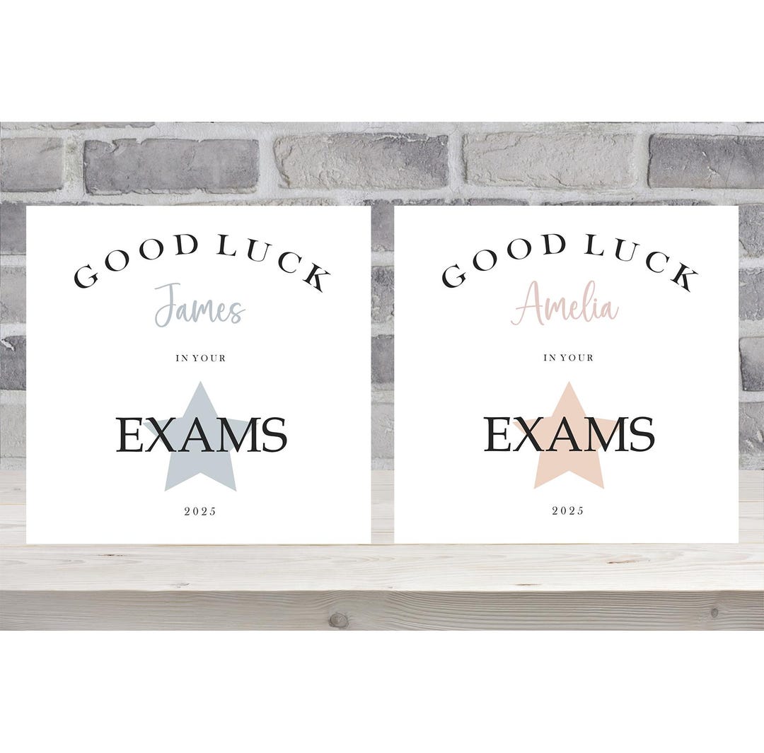Personalised Good Luck Card/good Luck Exam Card/exam Card #30W - Etsy