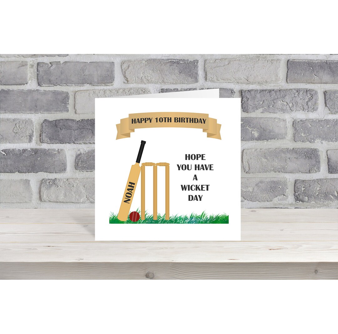 Personalised Cricket Card Cricket Birthday Card Birthday Card 50w Etsy Uk
