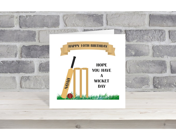 Personalised Cricket Card/cricket Birthday Card/birthday Card #50W ...