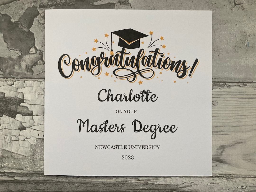 Personalised Masters Degree Card/congratulations Masters - Etsy UK