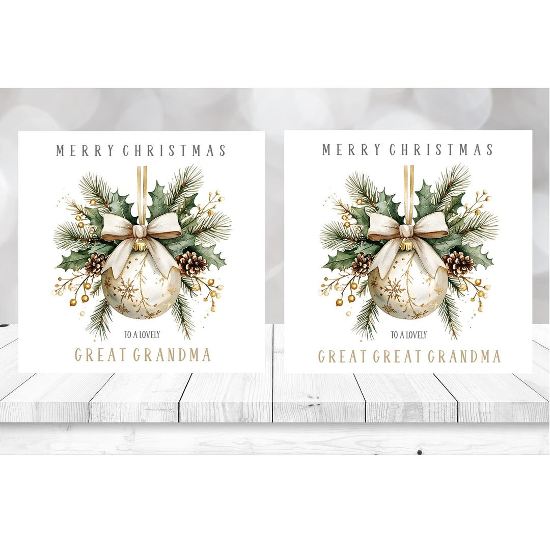 Personalised Great Grandma Christmas Card/great Nanny Christmas Card ...
