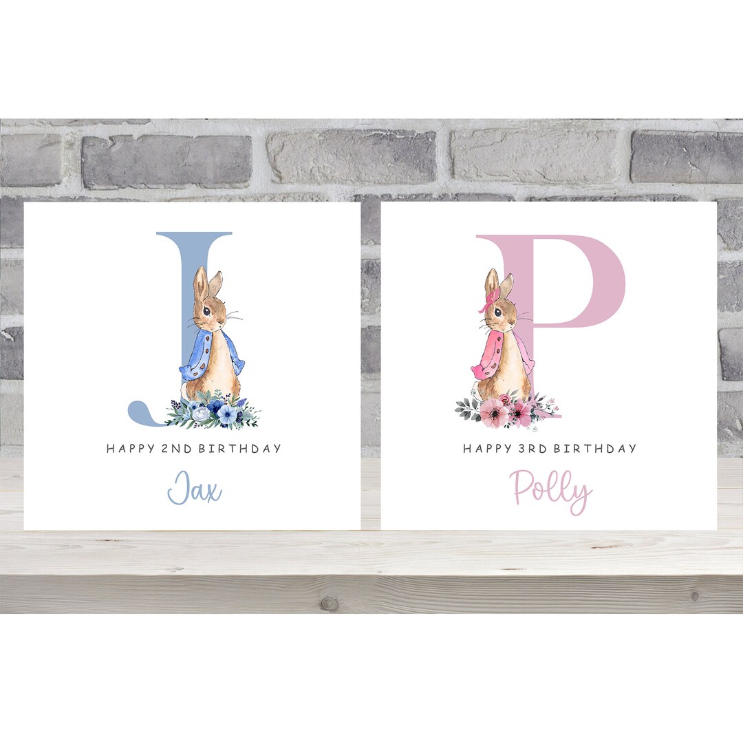 Personalised Birthday Card/peter Rabbit Birthday Card/flopsy Rabbit ...