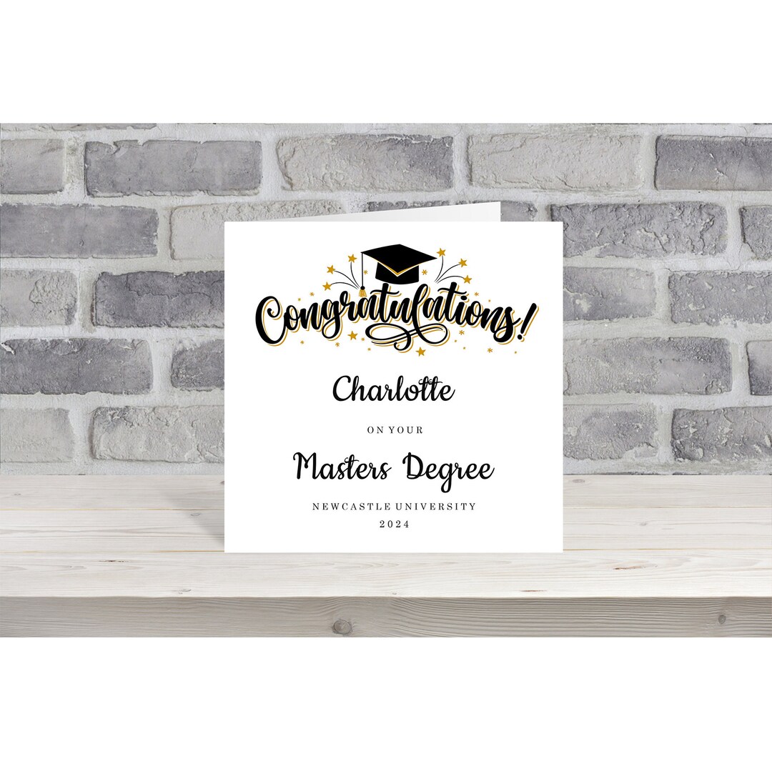 Personalised Masters Degree Card/congratulations Masters Degree Card 310W - Etsy UK
