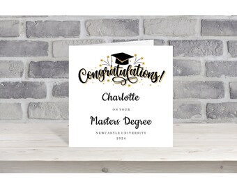 Personalised Congratulations on Your Degree Card Masters Degree ...