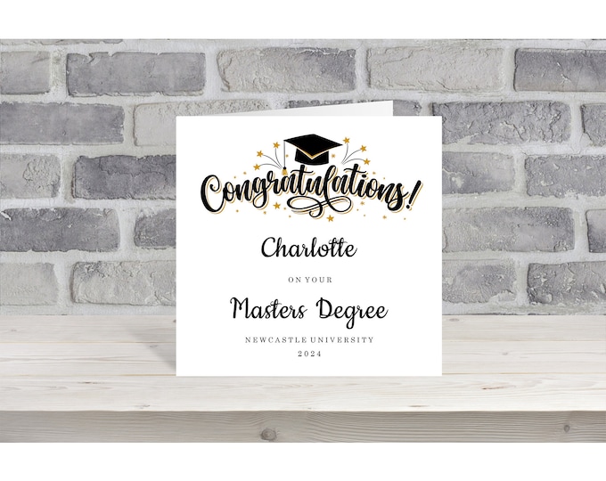 Personalised Congratulations on Your Degree Card Masters Degree ...