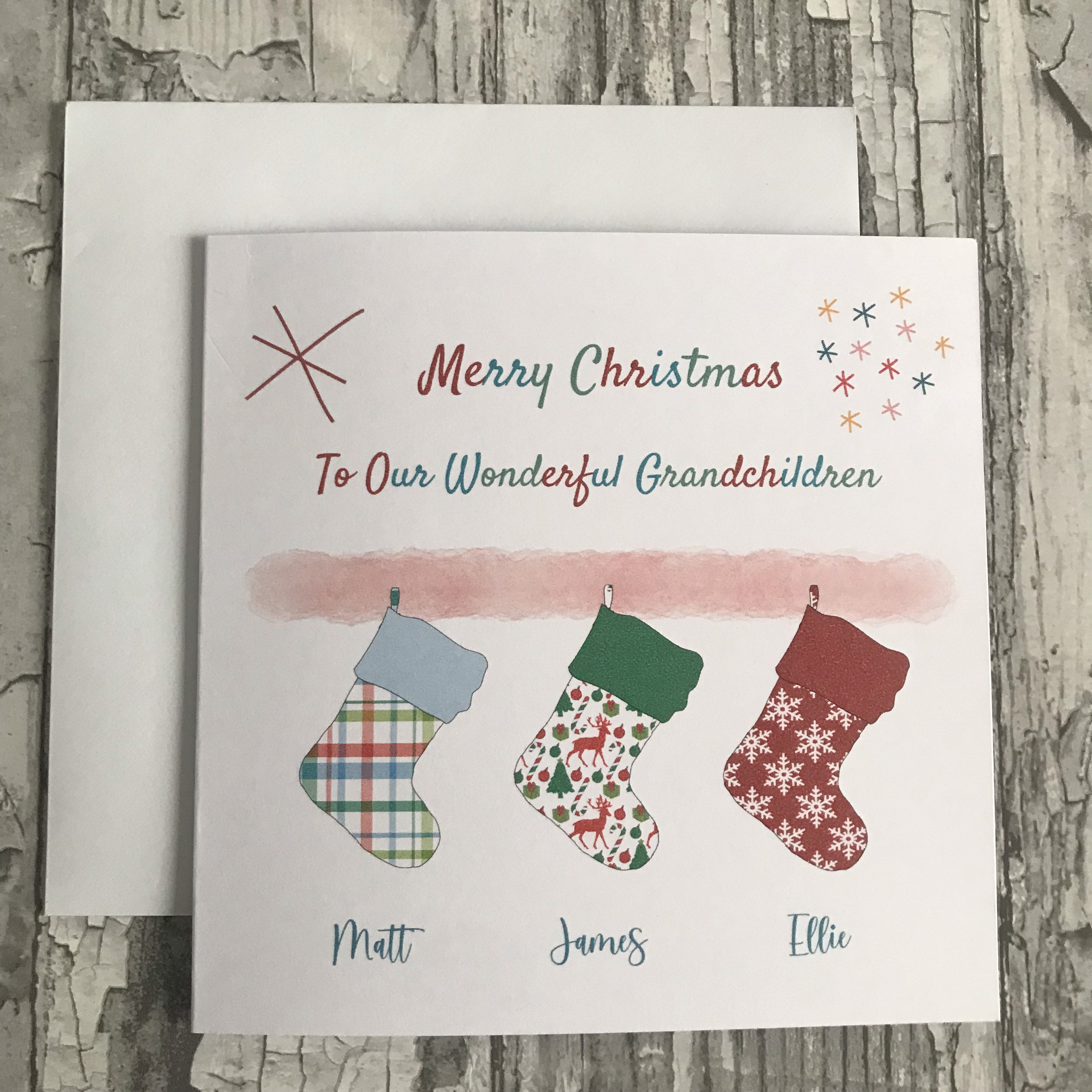 Personalised Grandchildren Christmas Card/grandchildren - Etsy UK