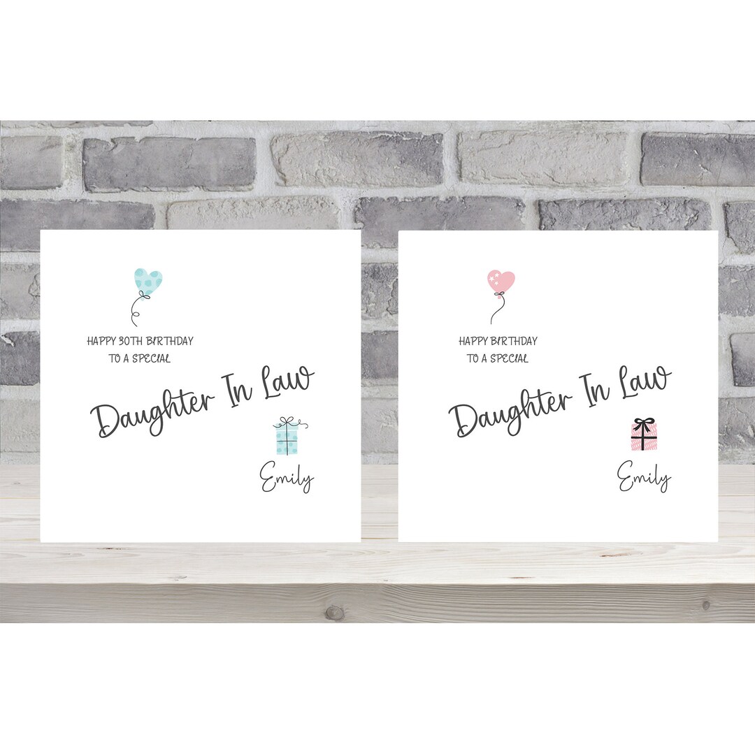 Personalised Daughter in Law Birthday Card/daughter in Law - Etsy