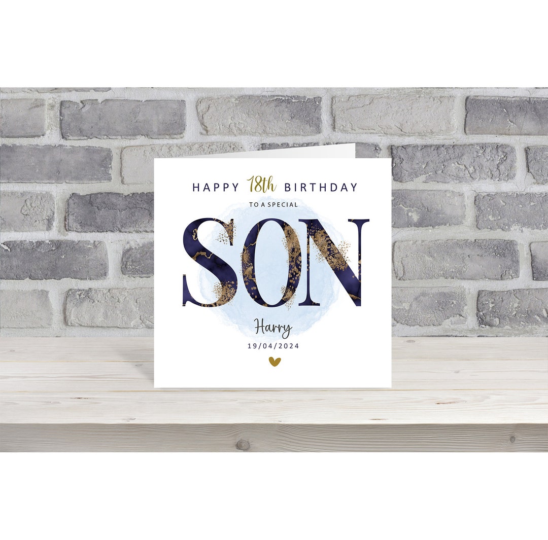 Personalised Son 18th Birthday Card/son 18th Birthday Card/18th ...