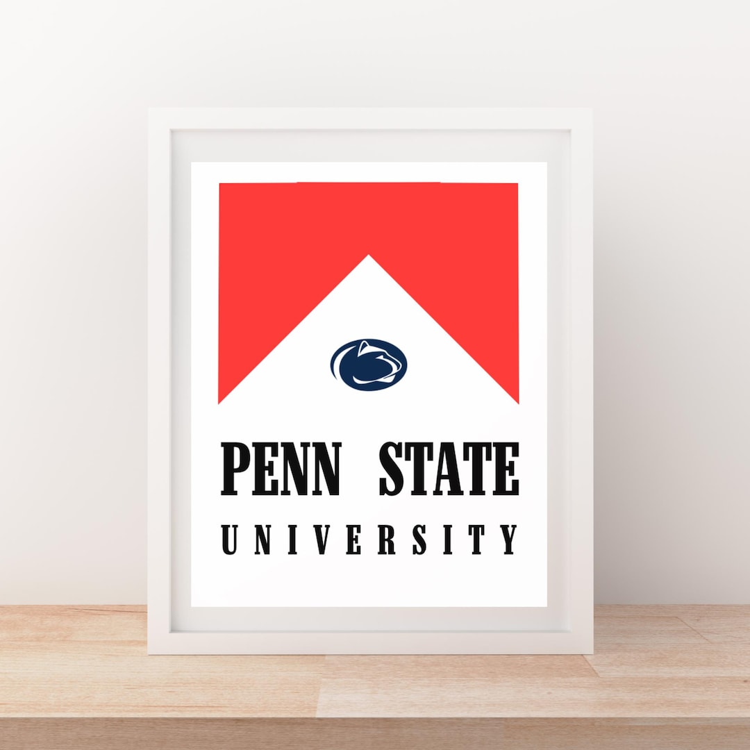 Penn State Wall Art Marlboro Inspired/ PSU Dorm Room Wall Decor Man ...
