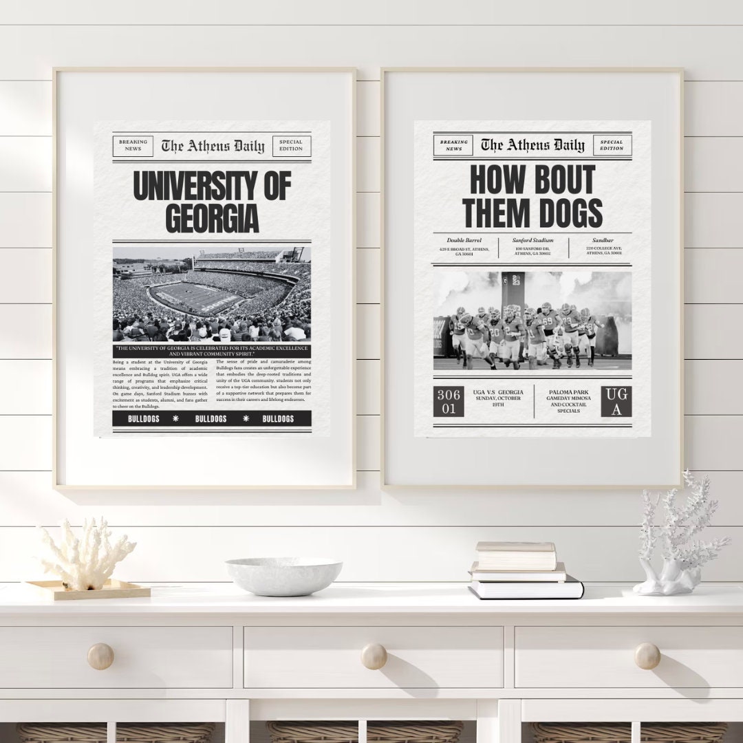 University of Georgia Wall Prints // Set of 2 // UGA, Go Dawgs, Classy ...