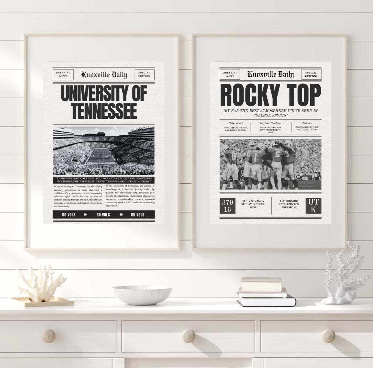 University of Tennessee Wall Prints // Set of 2 // Rocky Top, UTK ...