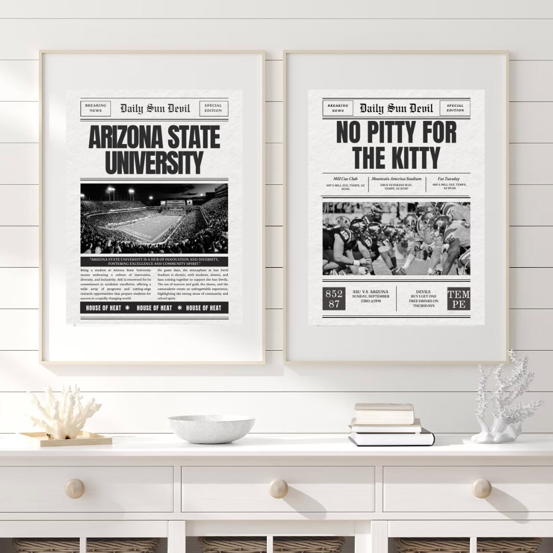 Arizona State University Wall Prints // Set of 2 // ASU, Forks Up ...