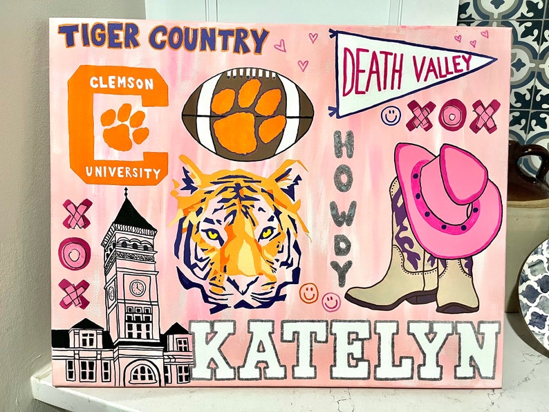 Custom College Collage Canvas Acrylic Preppy Canvas - Etsy