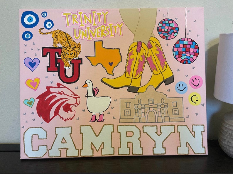 Custom College Collage Canvas Acrylic Preppy Canvas - Etsy