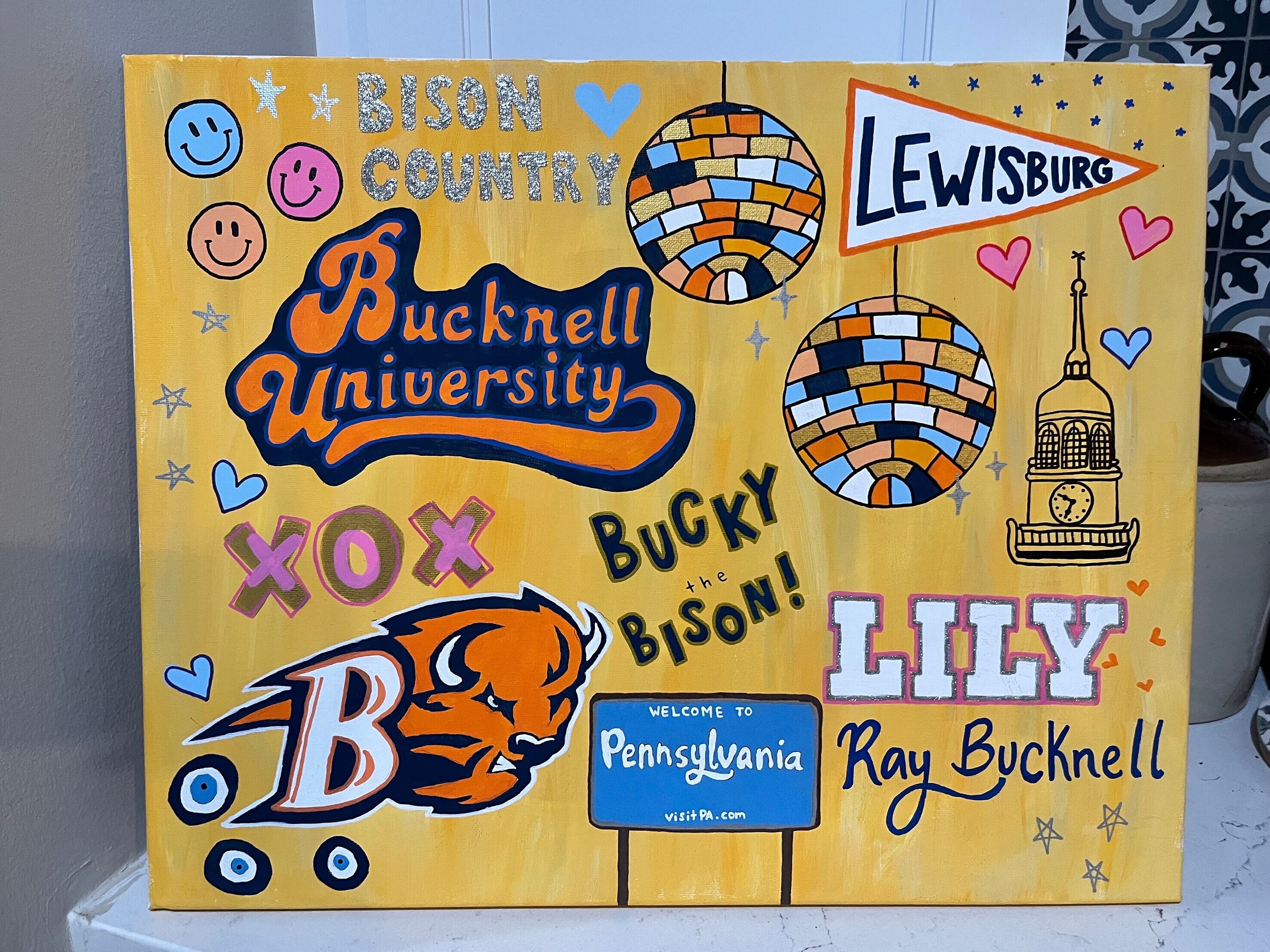Custom College Collage Canvas Acrylic Preppy Canvas - Etsy