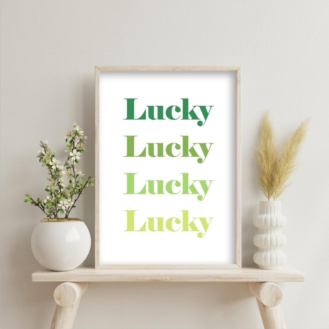 Lucky Wall Art, St Patrick's Day Printable Wall Art, St Patrick's Day ...