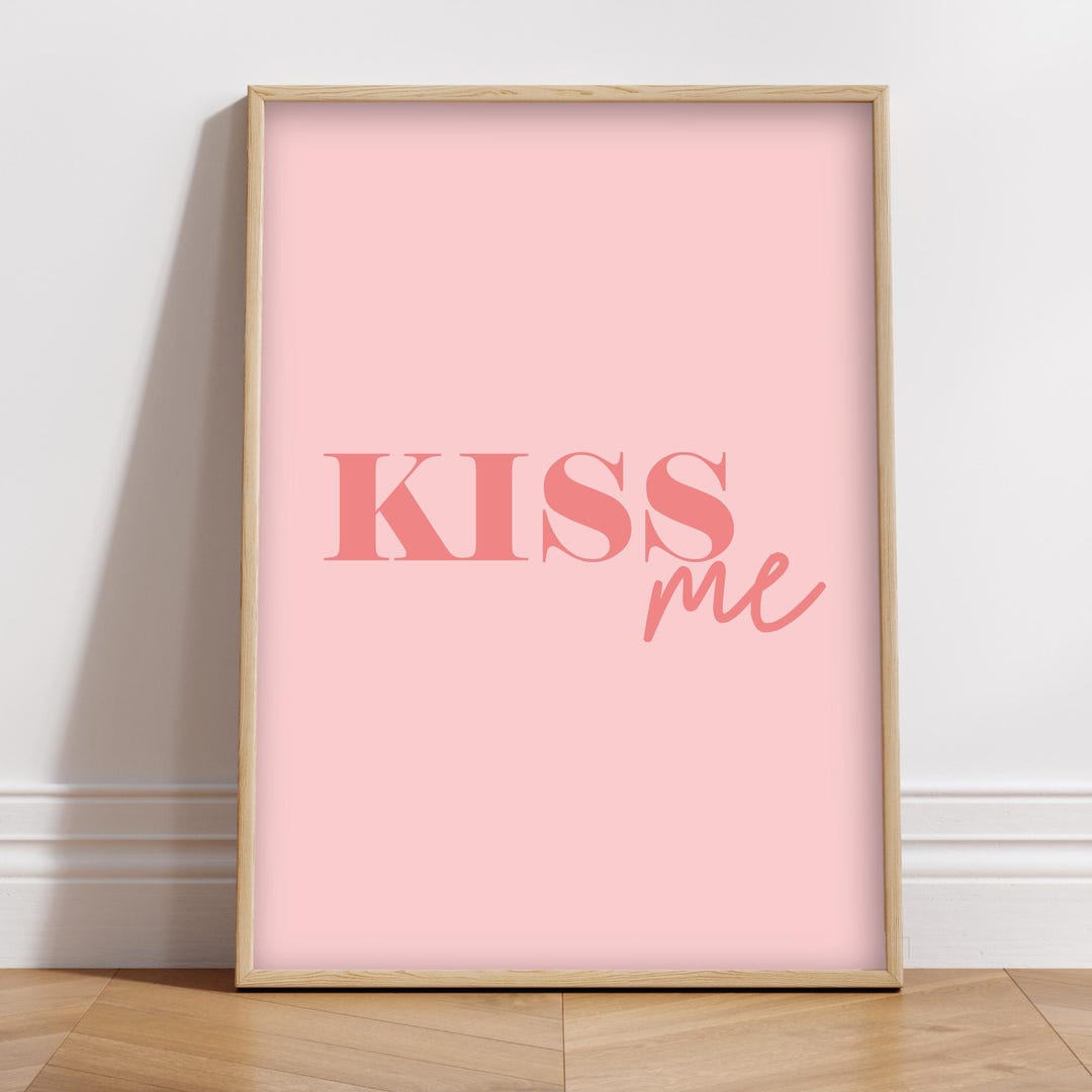 Kiss Me Print, Valentine's Day Printable Wall Art, Valentine's Home ...
