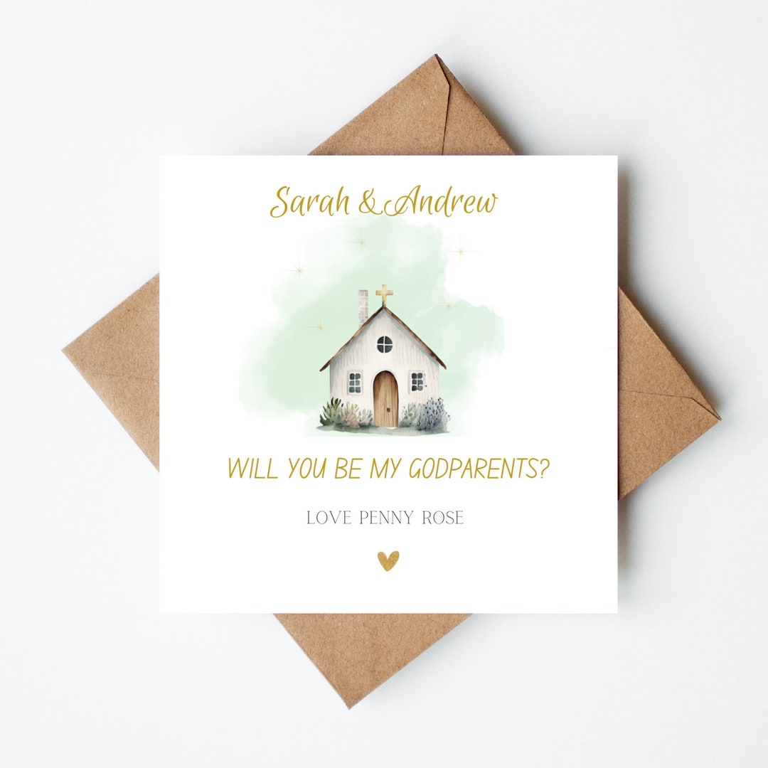 WILL YOU BE My Godparents Card Personalised Godparent Card Godparents ...
