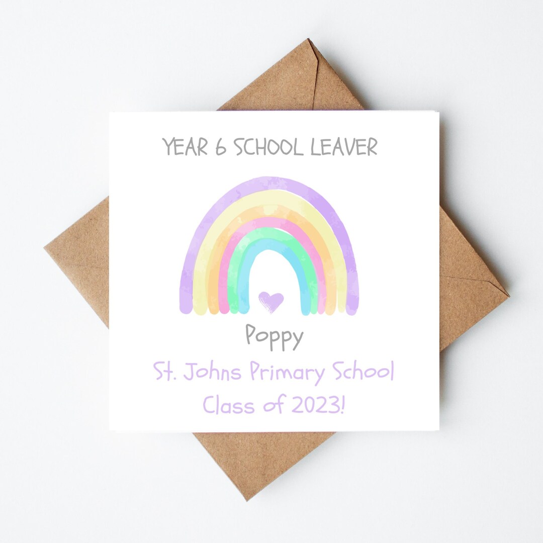 YEAR 6 SCHOOL LEAVER Card Personalised School Leaver Card - Etsy