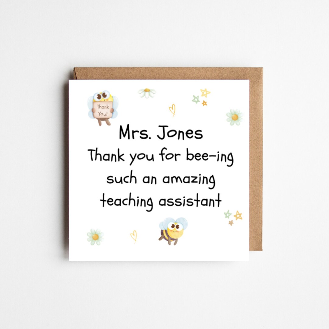 TEACHING ASSISTANT Card | Teaching Assistant Thank You | Personalised ...