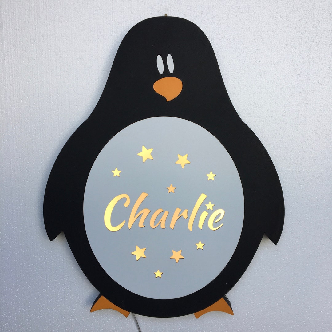 Cute Penguin Night Light,baby Room Penguin Themed Lamp,personalized ...