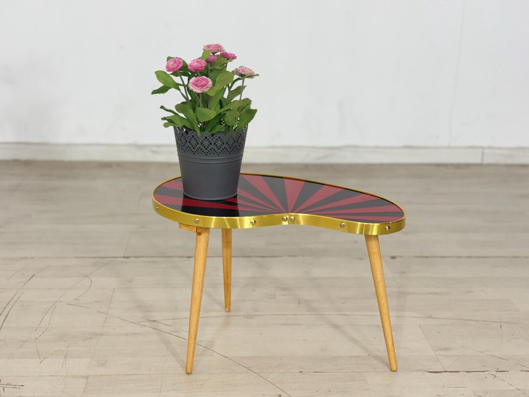 Mid-century Kidney-shaped Table, Plant Stand, Side Table, Storage - Etsy
