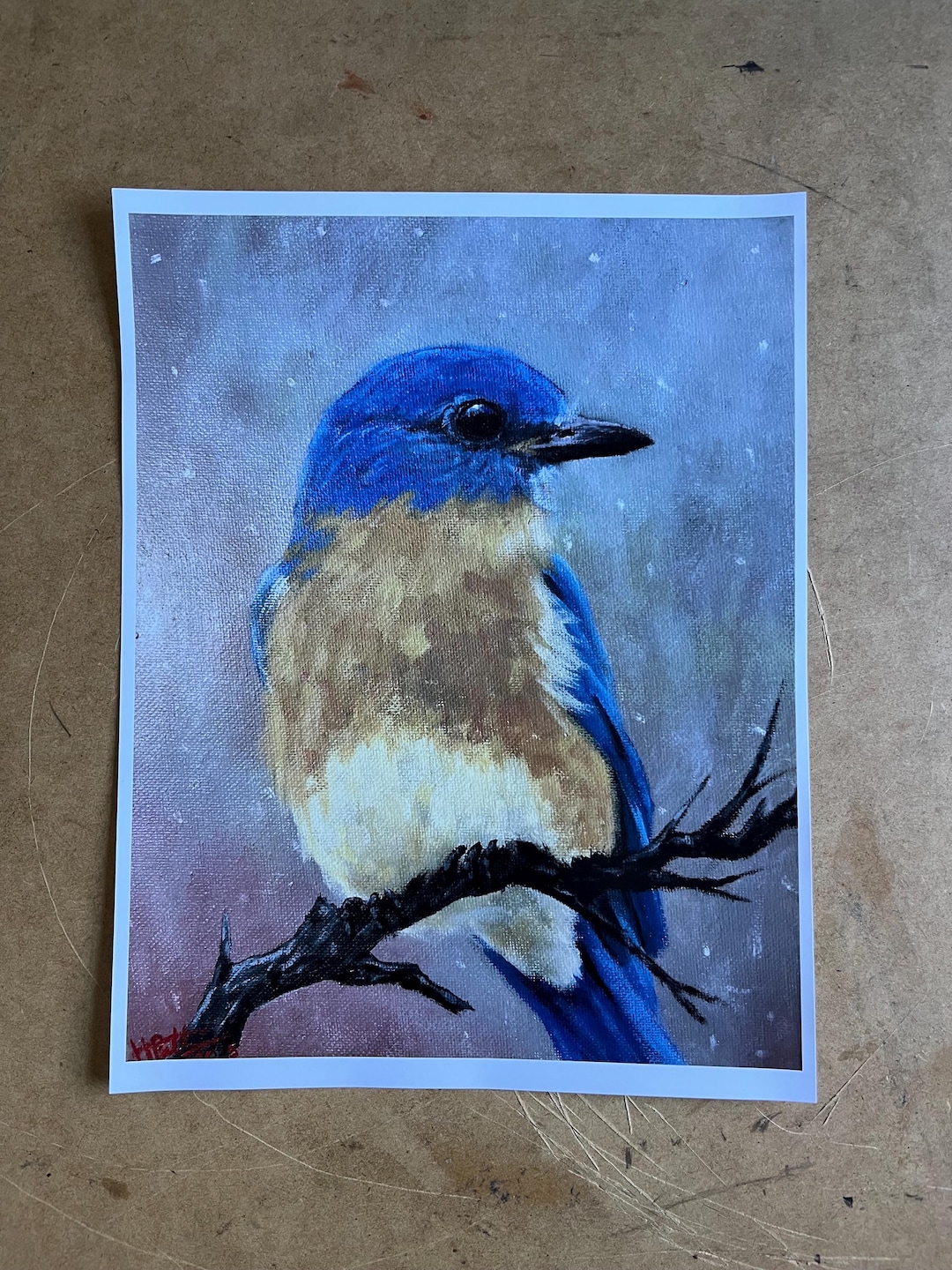 Artwork Prints: “bluebird” (2025, Acrylic Painting) - Etsy