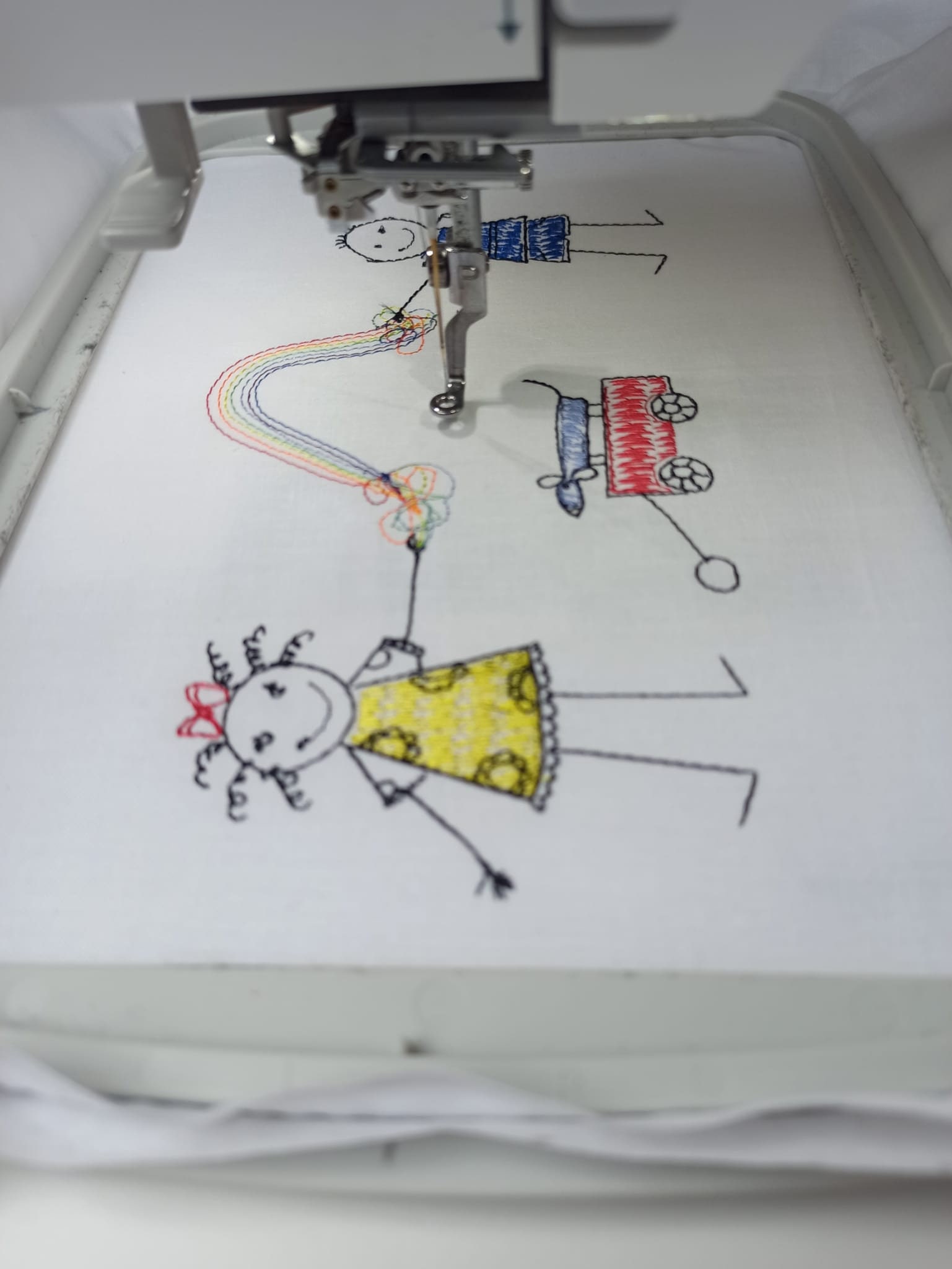 Children's Drawing Embroidery Design for Machine Girl and Boy, Rainbow ...