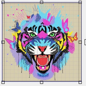 Tiger Machine Embroidery Watercolour Design Files, Tiger Symbol Year ...