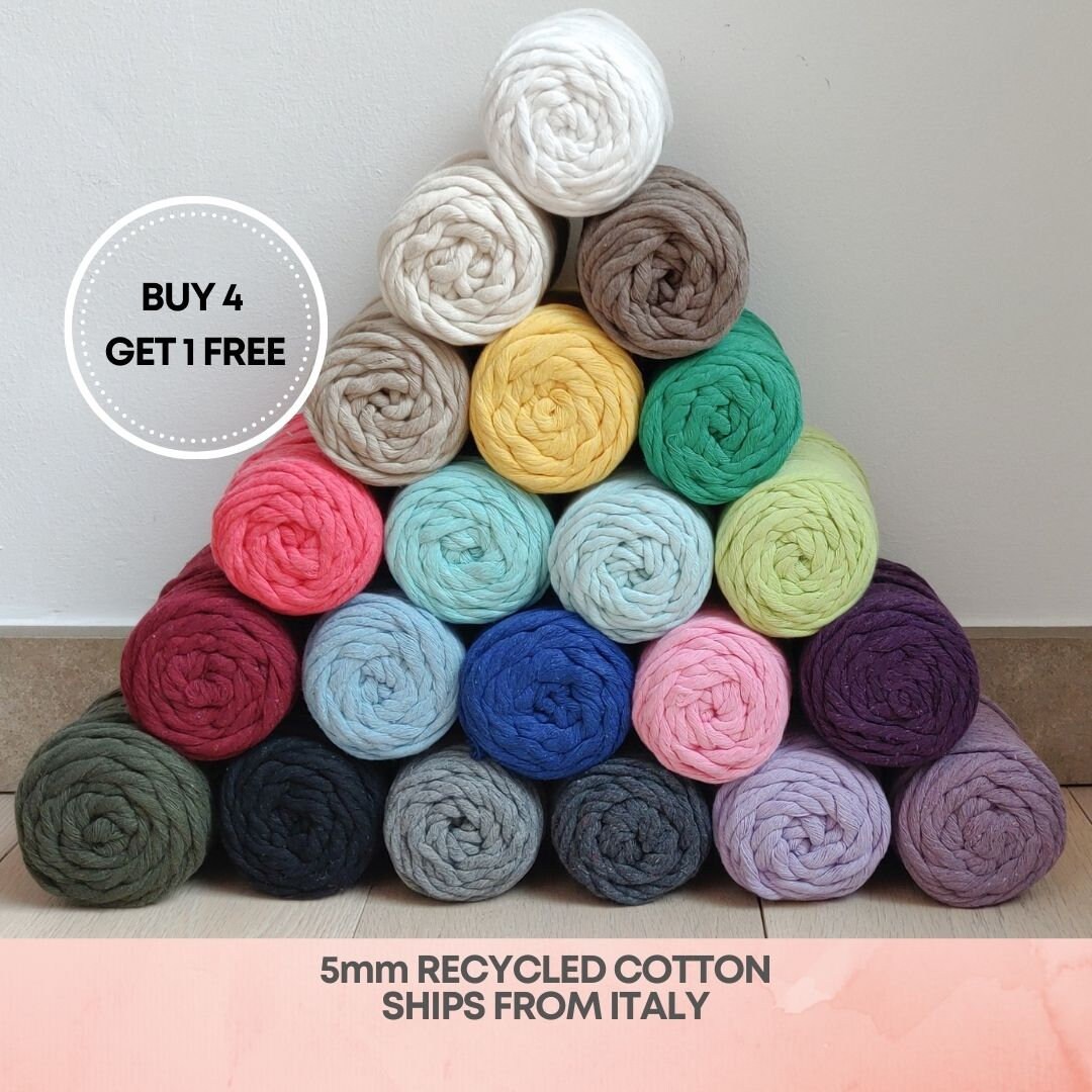 Macrame Cord 5 Mm, 10 M-50 M Macrame Cotton Rope 50 M Single Twist Cord ...