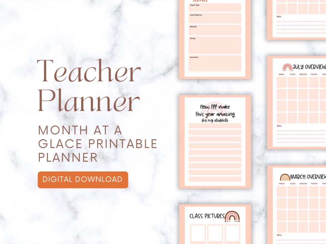 Boho Rainbow Teacher Planner - Printable PDF for Effortless Classroom ...