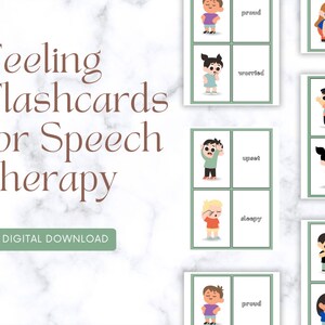 Vibrant Feelings Flashcards for Speech Therapy, Kids' Emotional ...