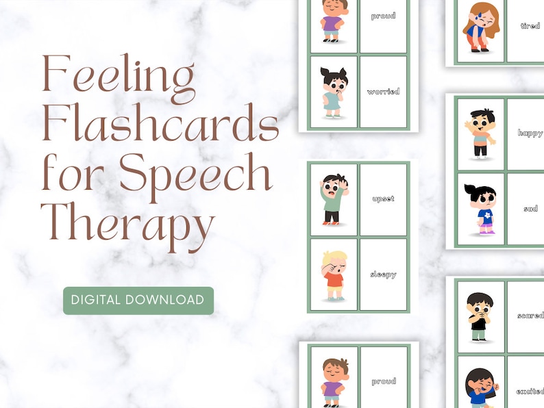Vibrant Feelings Flashcards for Speech Therapy, Kids' Emotional ...