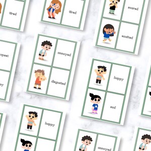 Vibrant Feelings Flashcards for Speech Therapy, Kids' Emotional ...