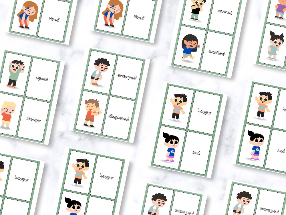 Vibrant Feelings Flashcards for Speech Therapy, Kids' Emotional ...