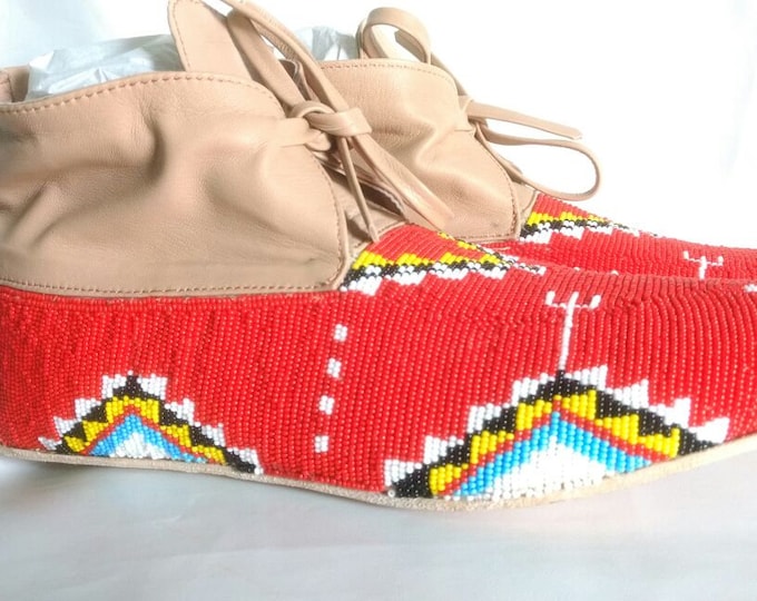 1940s Athabaskan Native American Beaded Moccasins ~ Leather Beaded ...