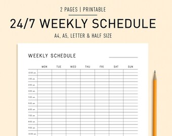 24 Hour Schedule | Etsy