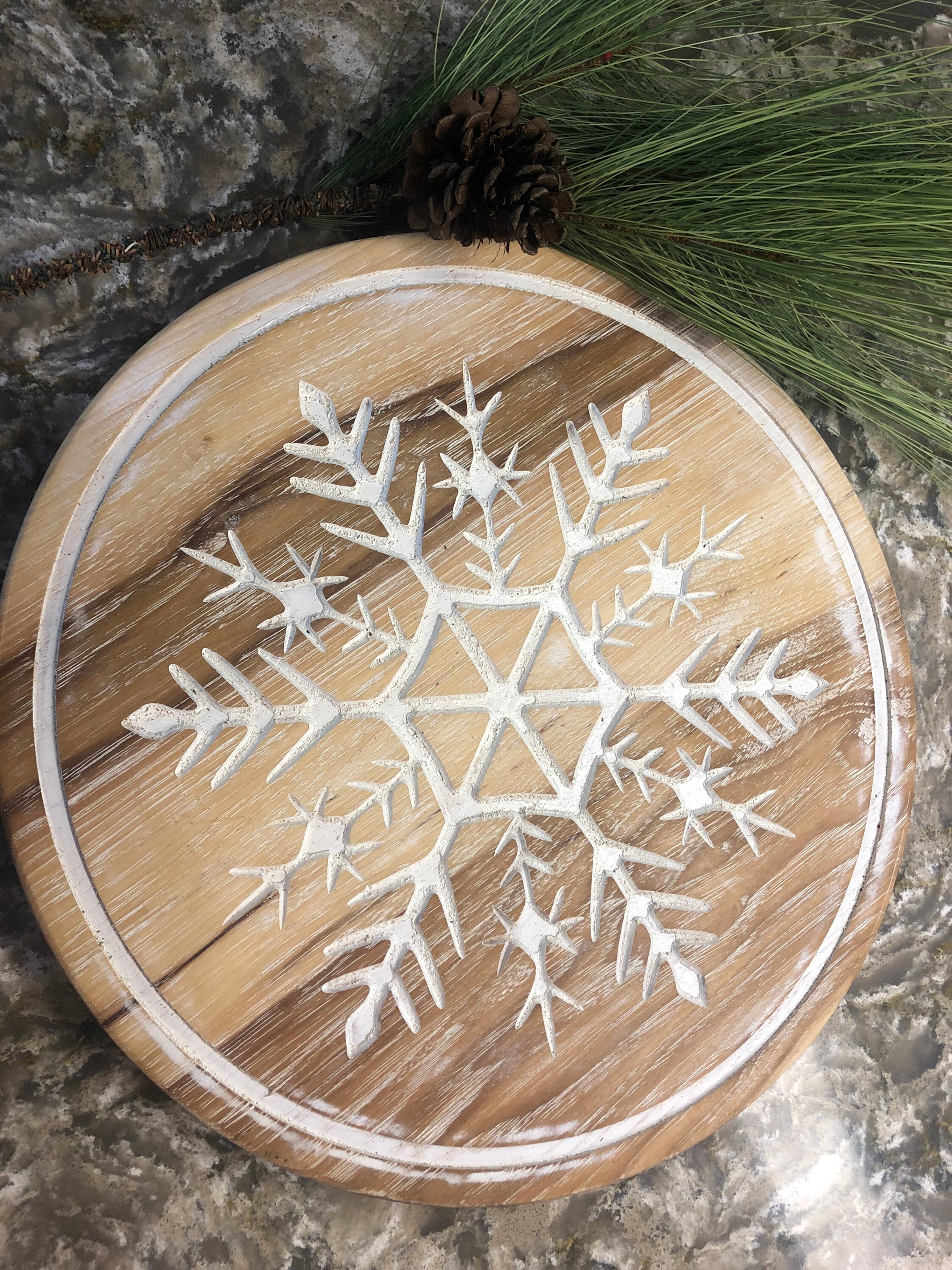 Rustic Hickory Snowflake Winter Charcuterie Cheese Board - Etsy