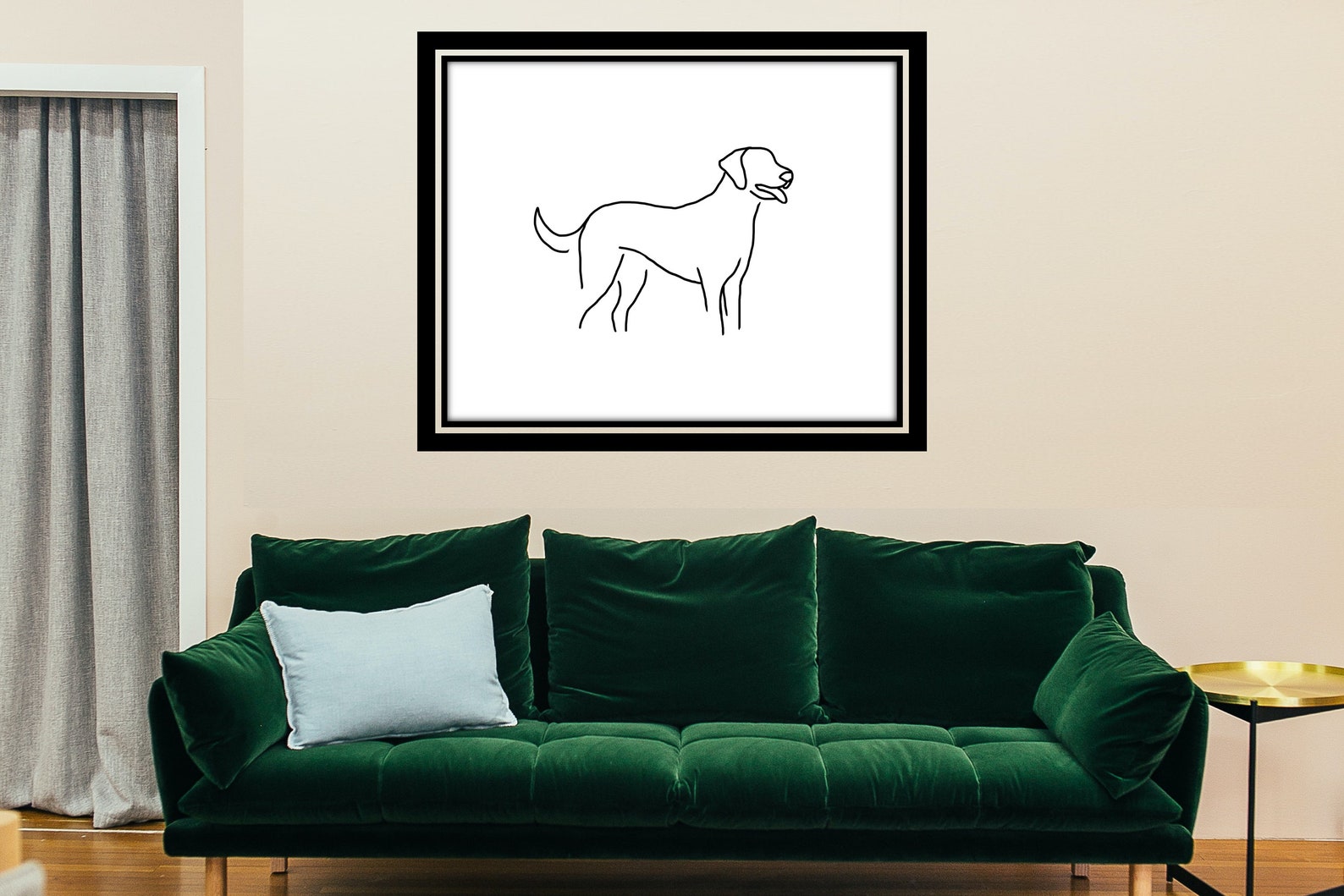 Labrador Retriever Line Drawing PHYSICAL Print | Elegant Black and ...