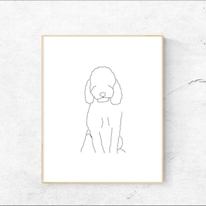 Goldendoodle Line Drawing PHYSICAL Print | Labradoodle, Aussiedoodle ...