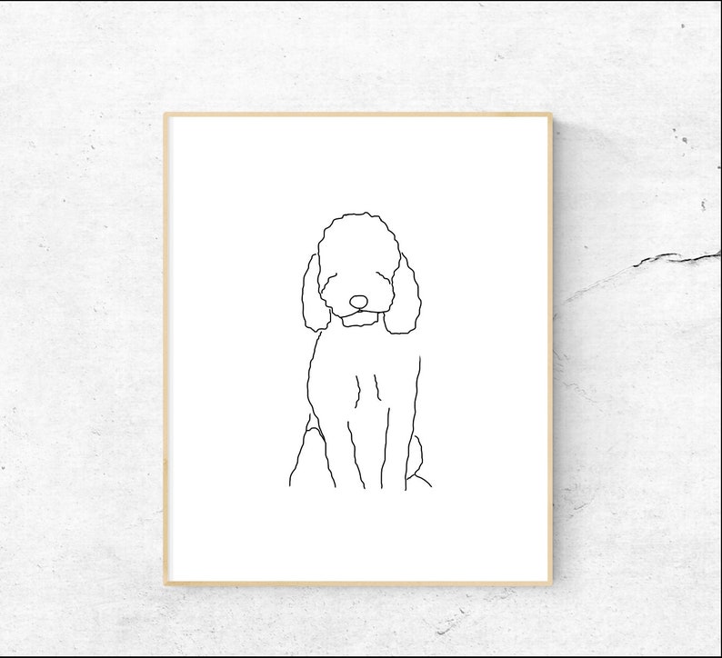Goldendoodle Line Drawing PHYSICAL Print | Labradoodle, Aussiedoodle ...