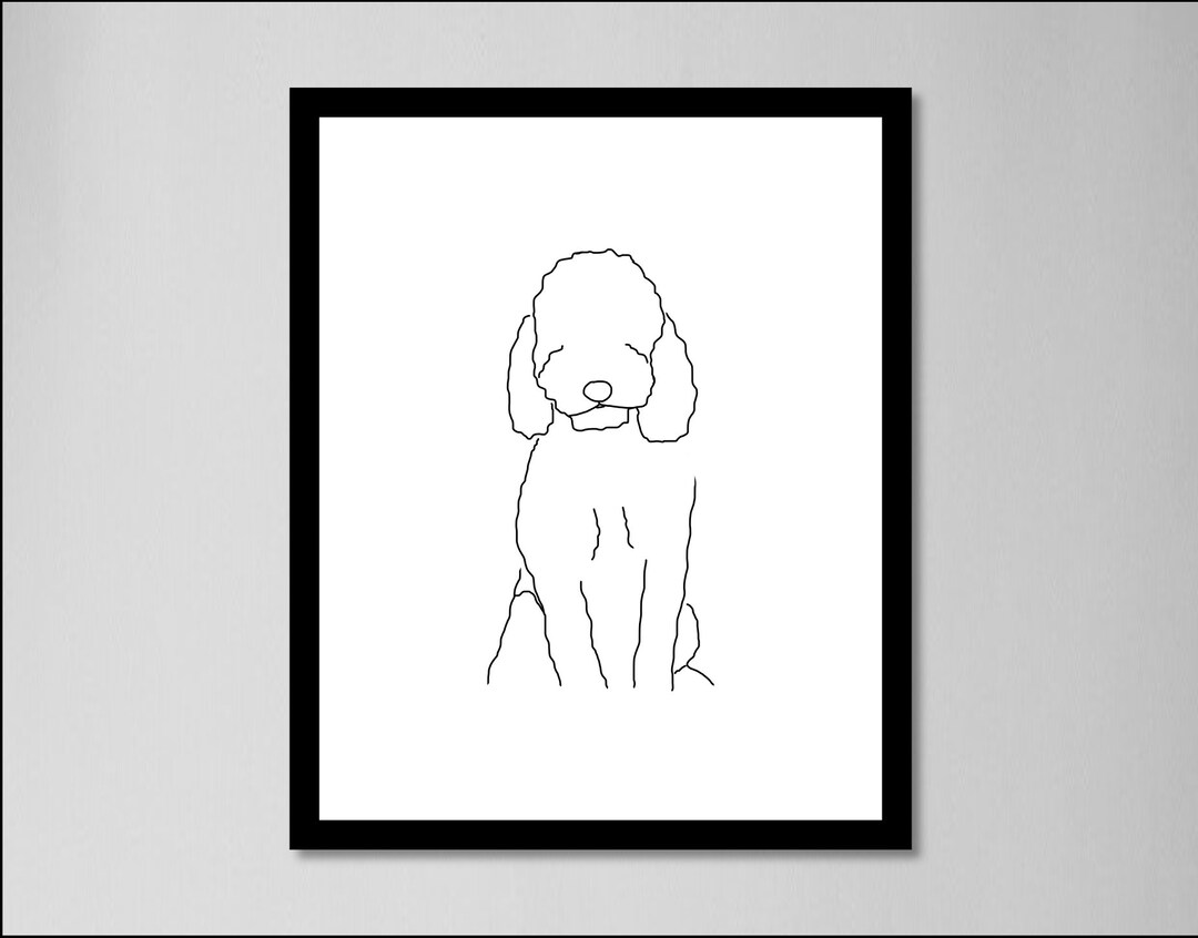 Goldendoodle / Labradoodle Dog Line Drawing | Minimalist Wall Art ...