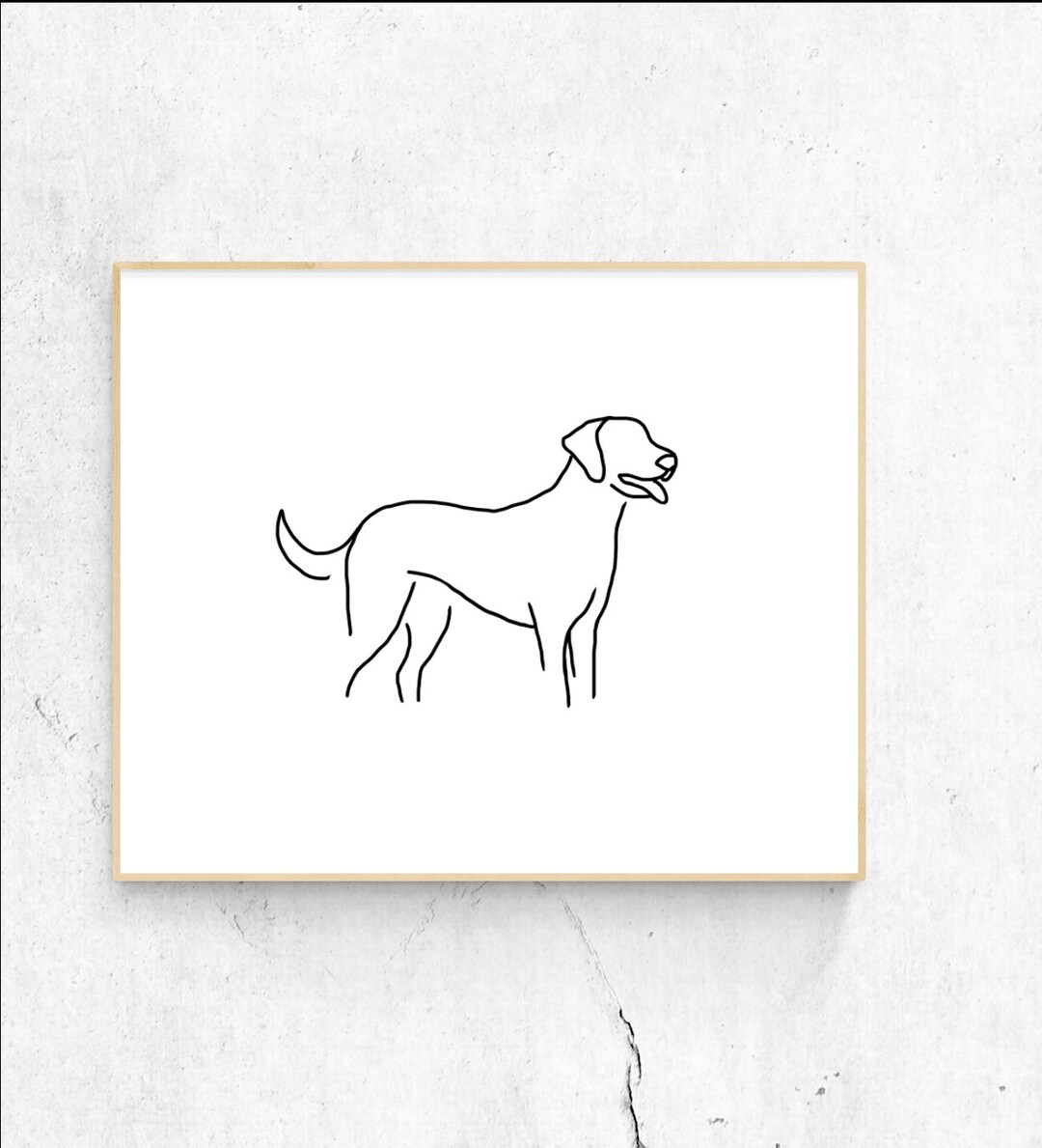 Labrador Retriever Line Drawing PHYSICAL Print | Elegant Black and ...