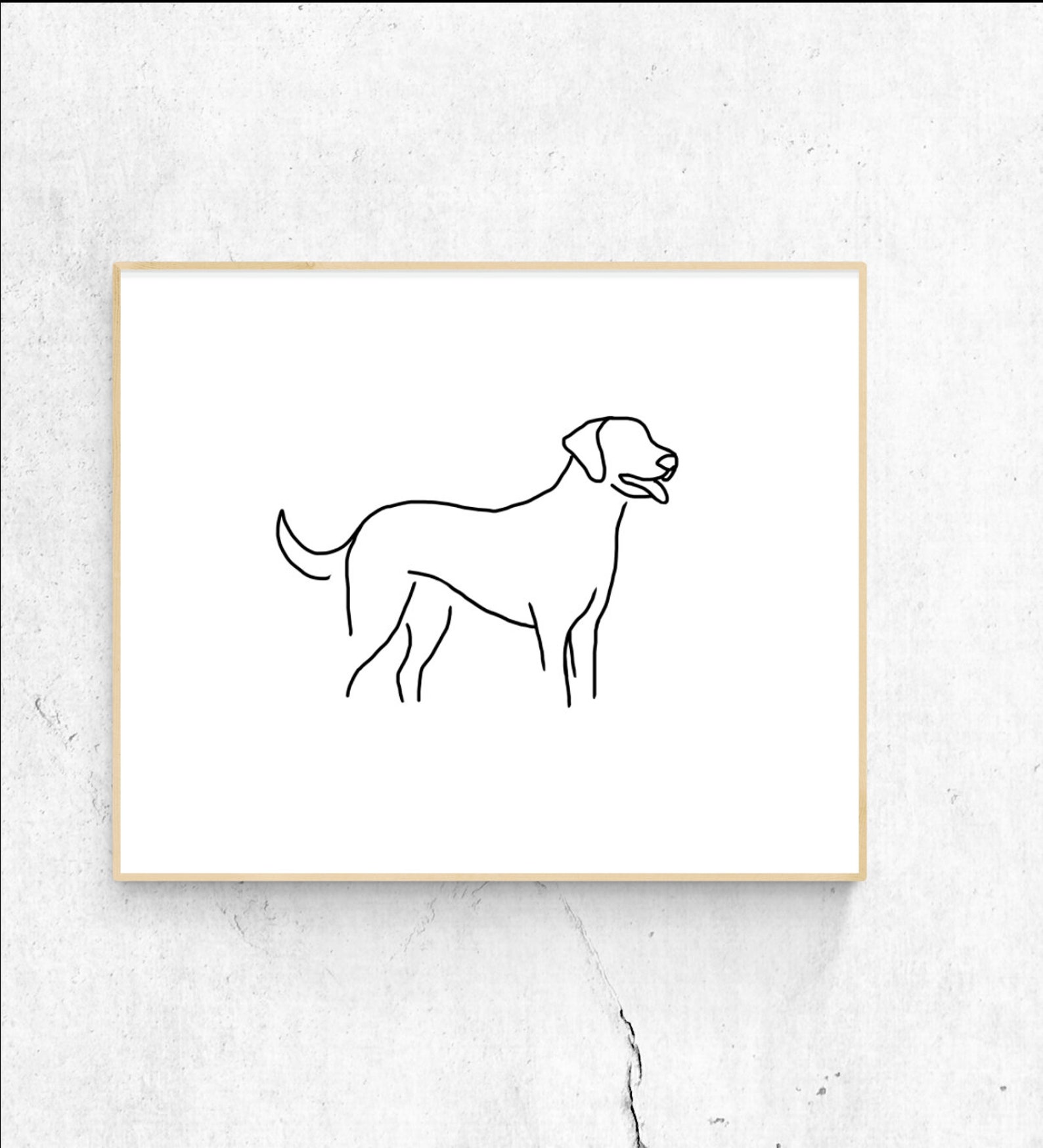 Labrador Retriever Line Drawing PHYSICAL Print | Elegant Black and ...