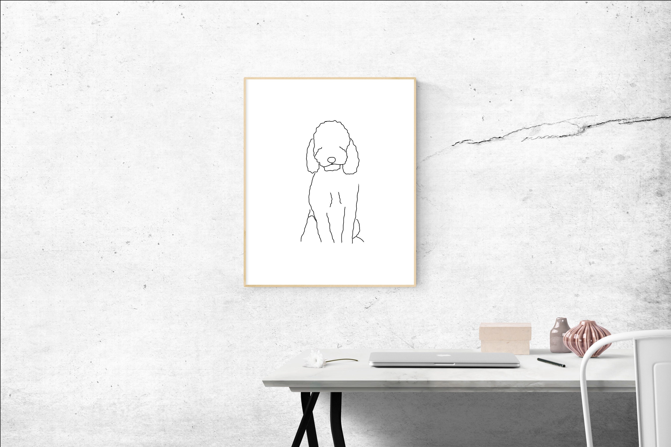 Goldendoodle Line Drawing PHYSICAL Print | Labradoodle, Aussiedoodle ...