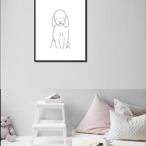 Goldendoodle Line Drawing PHYSICAL Print | Labradoodle, Aussiedoodle ...