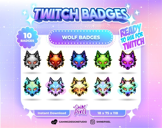 Wolf Badges / Twitch Sub Badges Bit Badges for Streamers / - Etsy