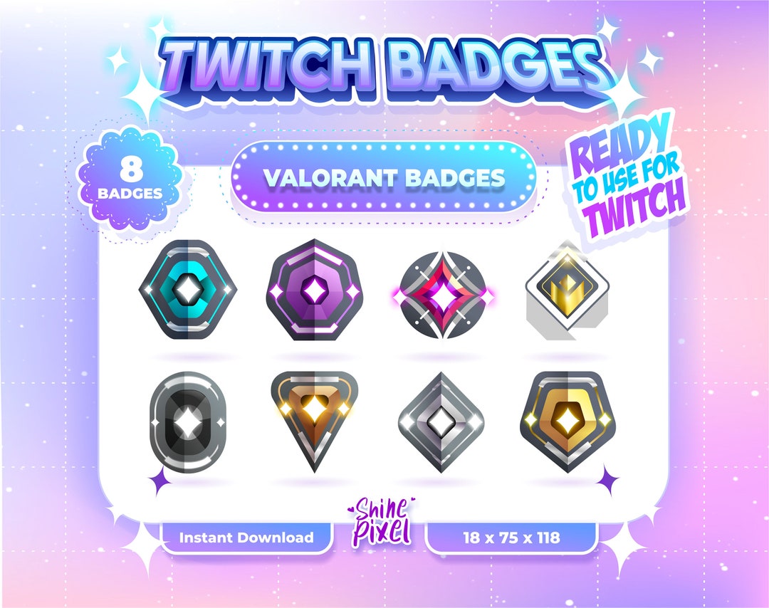 Valorant Badges / Twitch Sub Badges - Bit Badges for Streamers / 8 ...