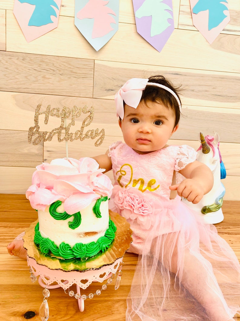 First Birthday Pink Baby Girl Outfit Romper. - Etsy
