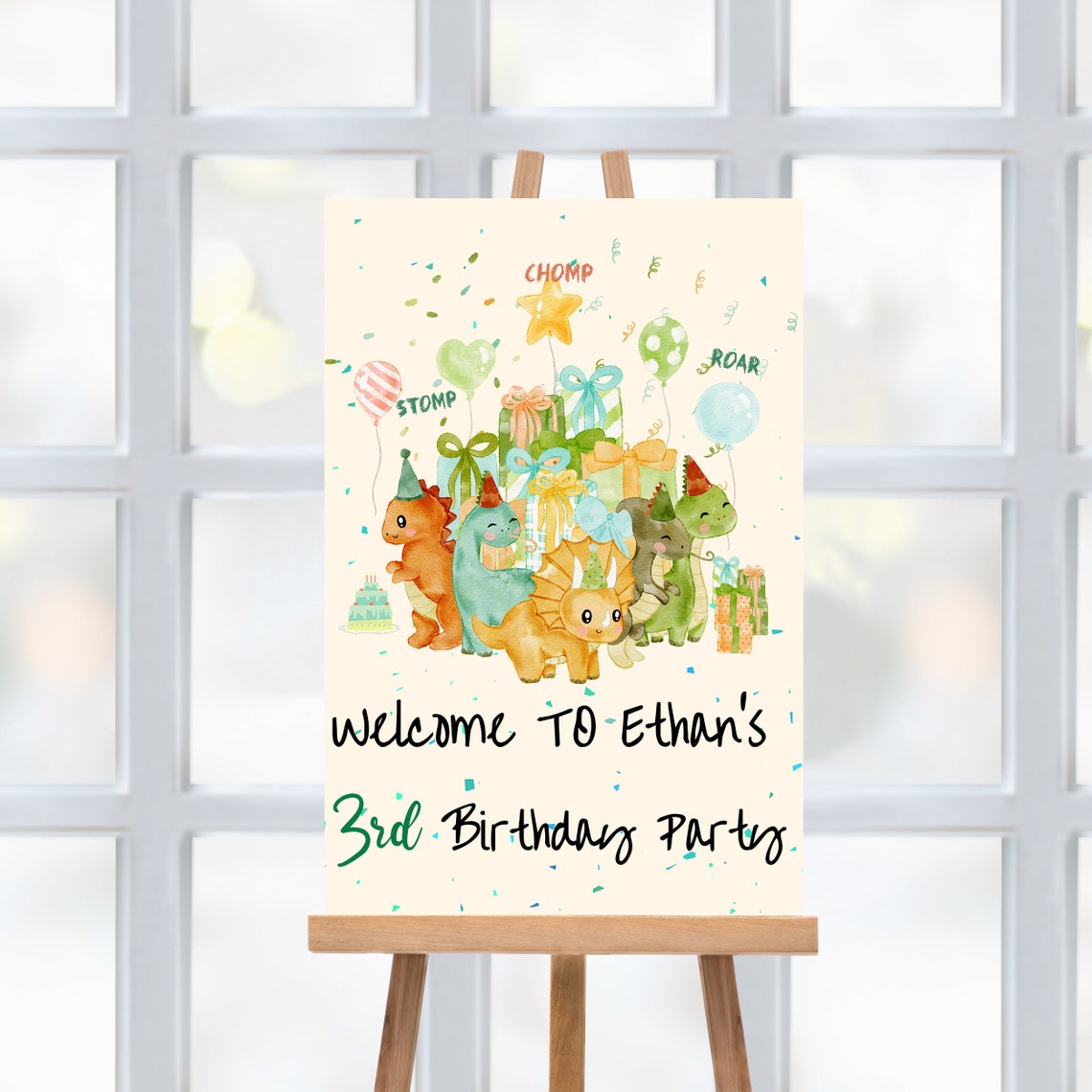 Dinosaur Welcome Sign Dinosaur Birthday Party Front Door Sign Dino Baby ...